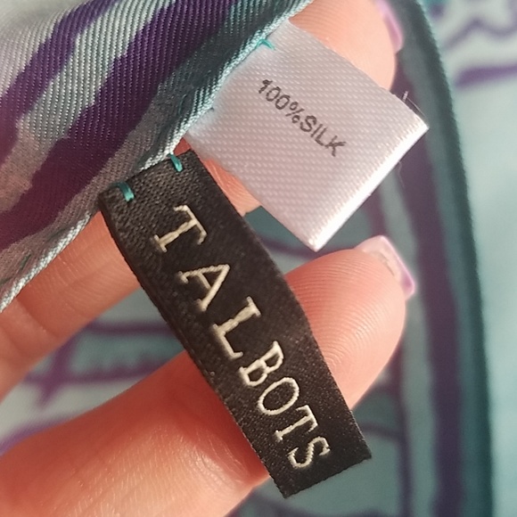 Talbots | Accessories | Nwot Talbots Silk Square Scarf In Elephant ...